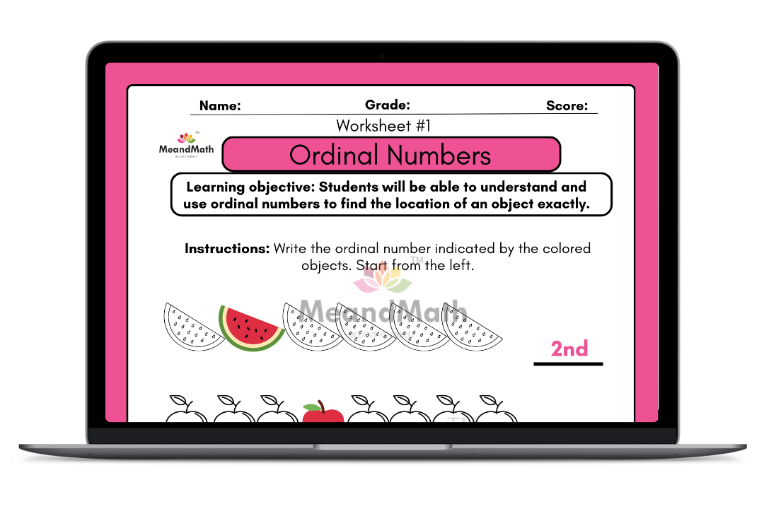 Cardinal and ordinal numbers – resources.meandmath.com
