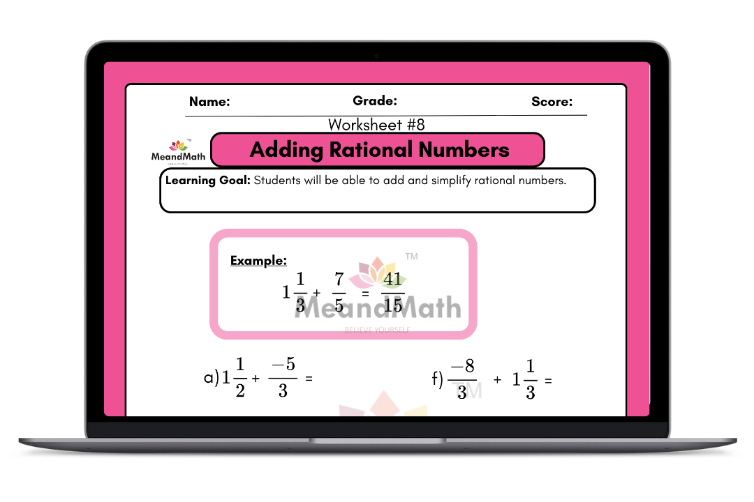 Class 7 Rational Numbers Worksheets – resources.meandmath.com