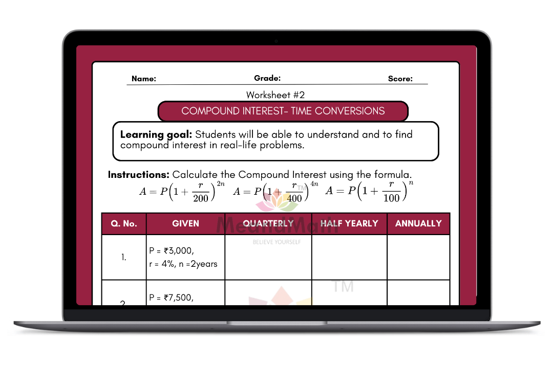 class-8-Compound Interest -worksheets – resources.meandmath.com