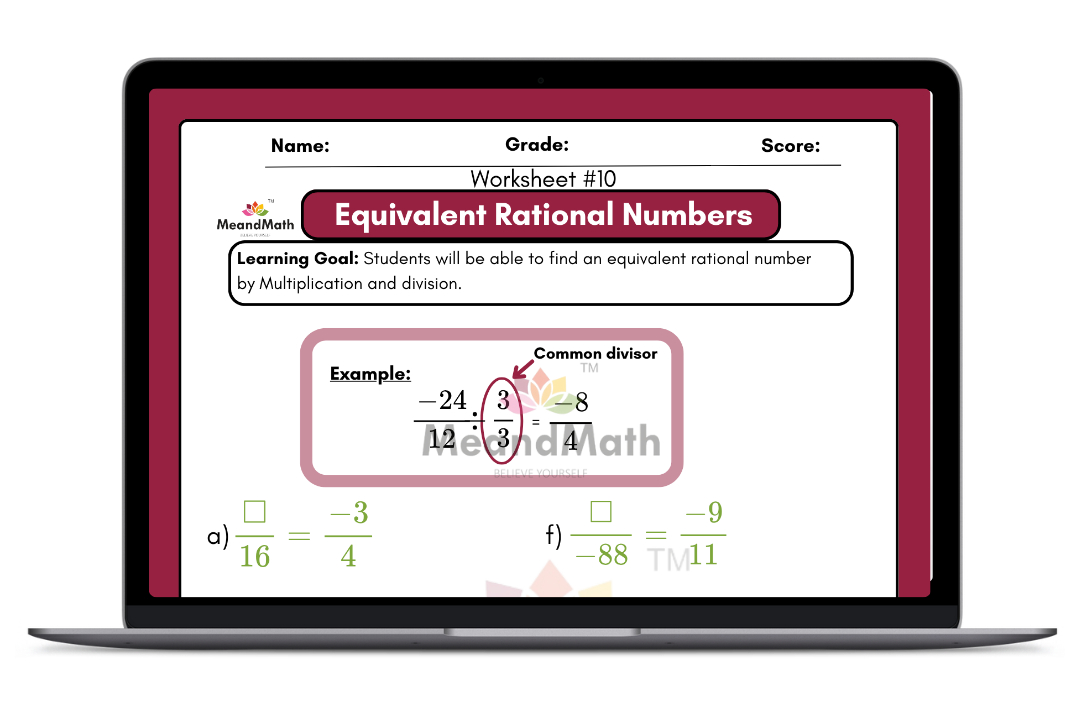 Class 7 Rational Numbers Worksheets – resources.meandmath.com