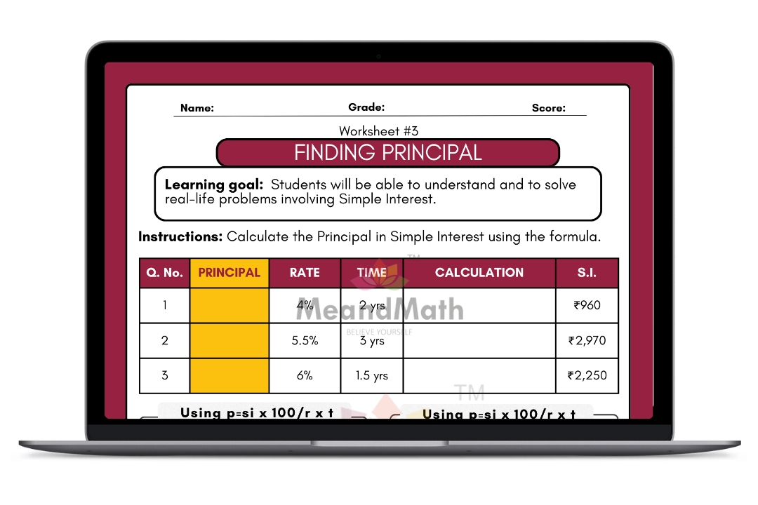 class-7-Simple Interest-worksheets – resources.meandmath.com