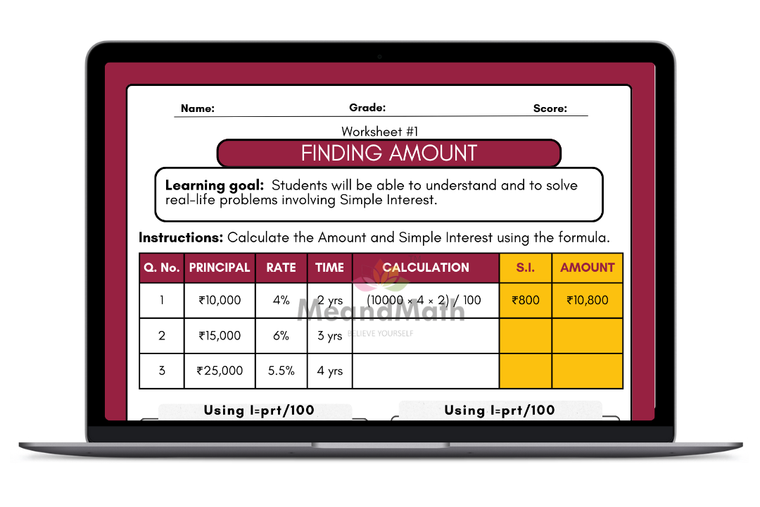 class-7-Simple Interest-worksheets – resources.meandmath.com