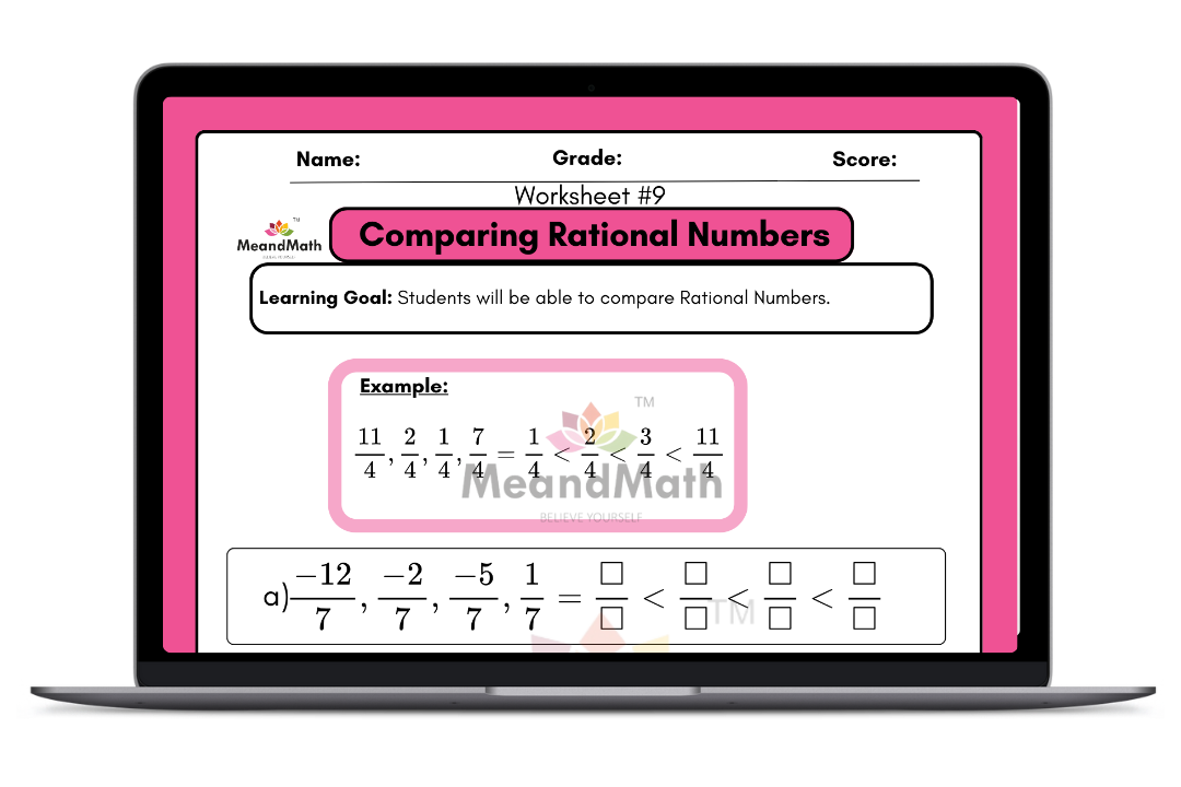 Class 7 Rational Numbers Worksheets – resources.meandmath.com